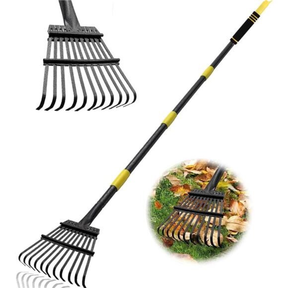 Other | Garden Leaf Rakes 6ft Rakes For Lawns Heavy Duty 11 Metal Tines ...